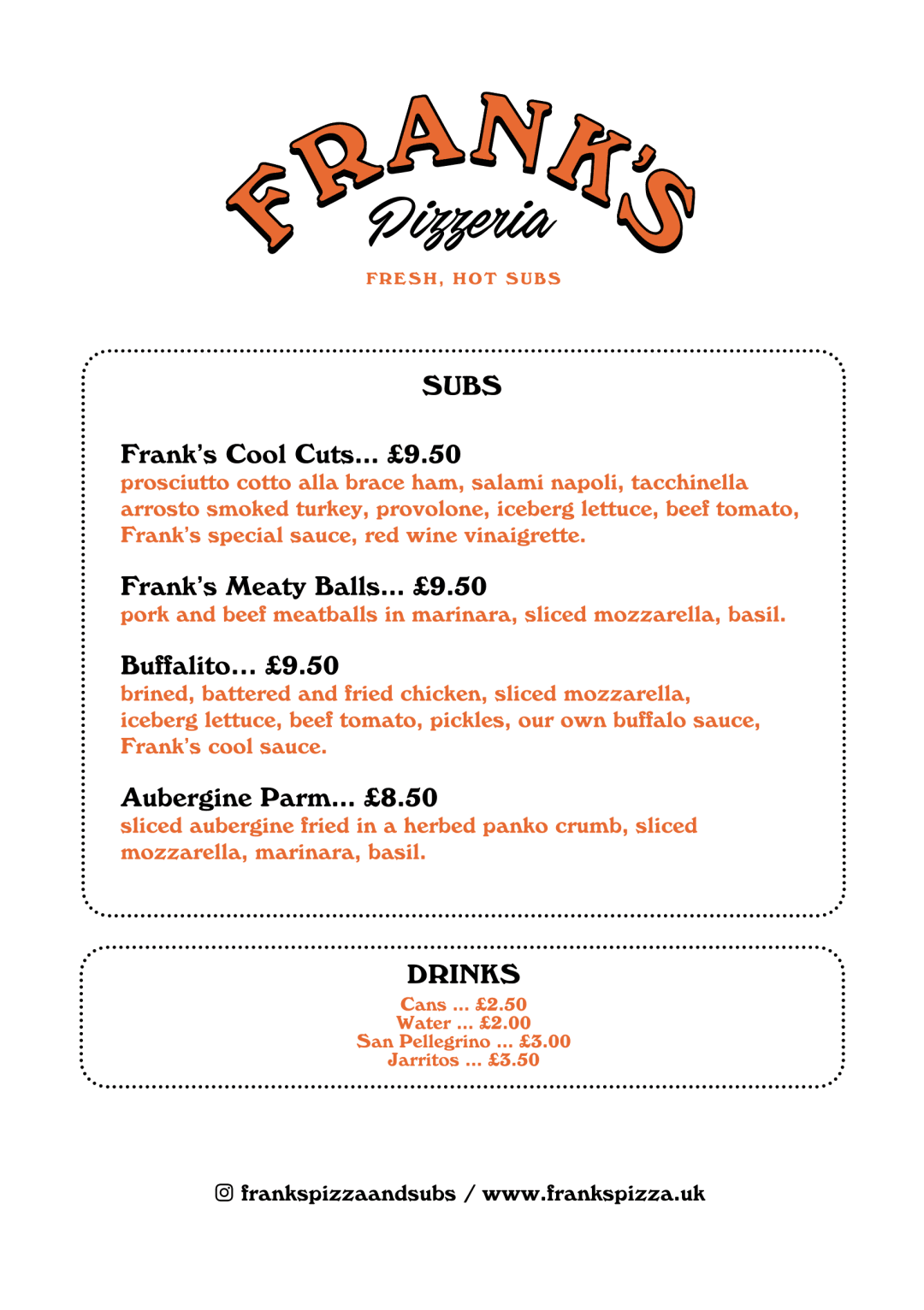 Menu - FRANK'S